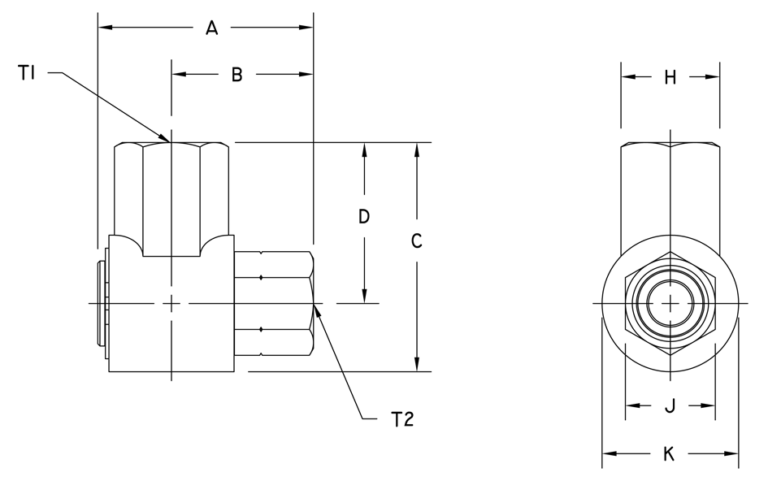 9S8PF8-PF8 | 9S-90 Degree Swivel | Hydraulic Fitting